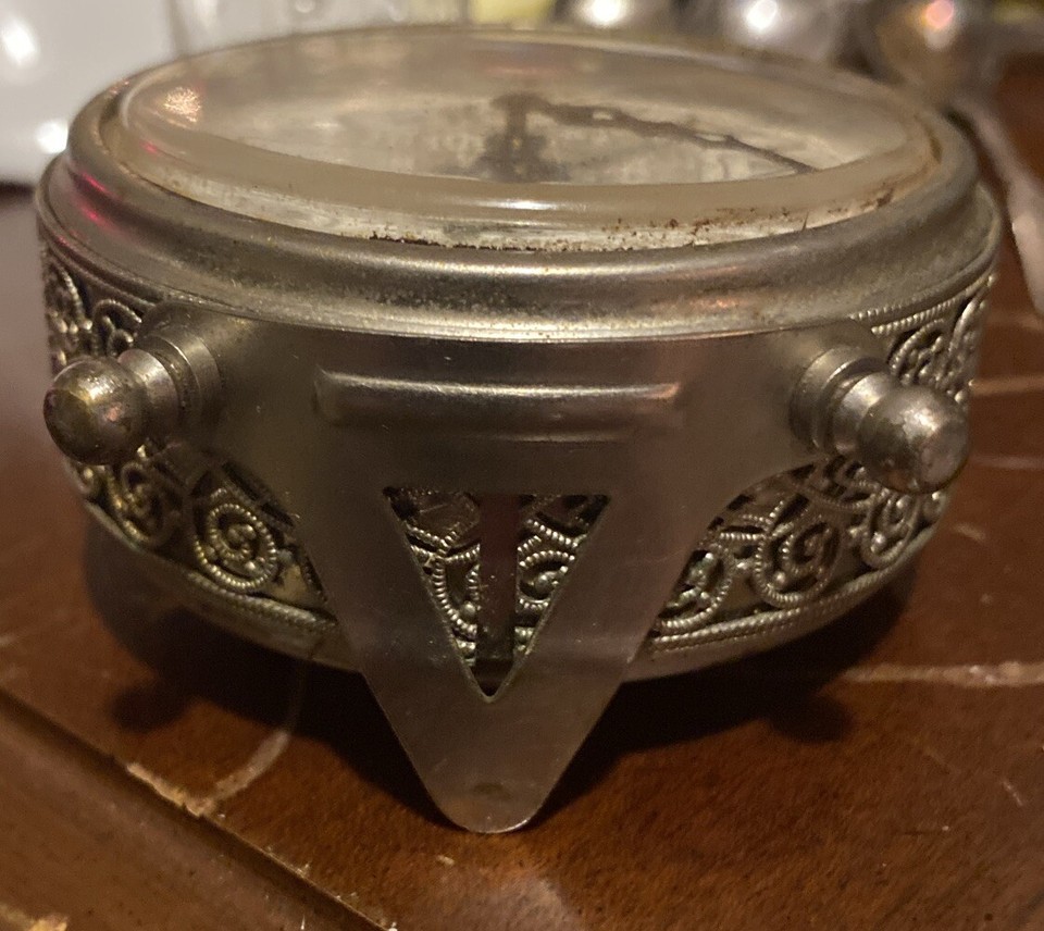 Vintage Salvest brass filigree wind-up alarm clock made in Germany. | eBay