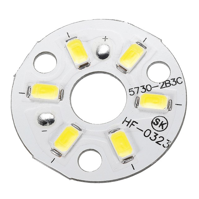 300ma 3w 6 LEDs 5730 SMD LED Chip Aluminum Board Neutral White 32mm Dia ...