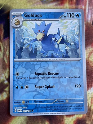 Pokemon TCG Golduck Scarlet & Violet-151 055/165 Reverse Holo Uncommon ...