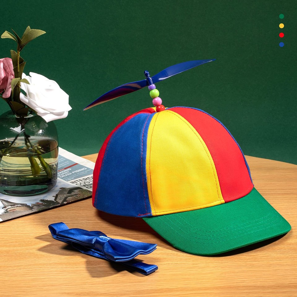 Propeller Top Cap Rainbow Detachable Hat Nerd Crazy Spinner Hat Silly ...
