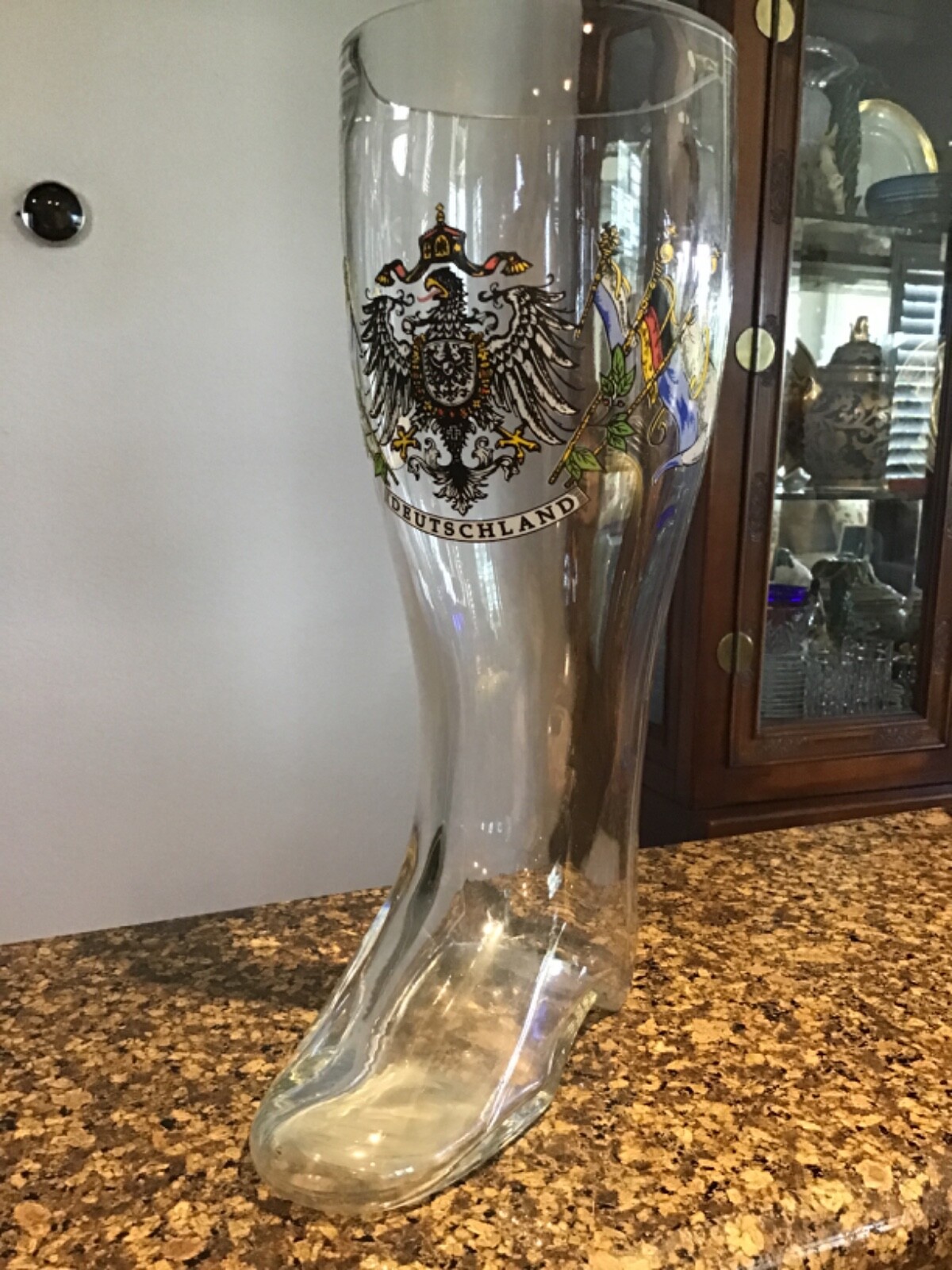 Germany Deutschland 10.5 inch Liter Glass Boot Draft Beer 1 Flags EUC ...