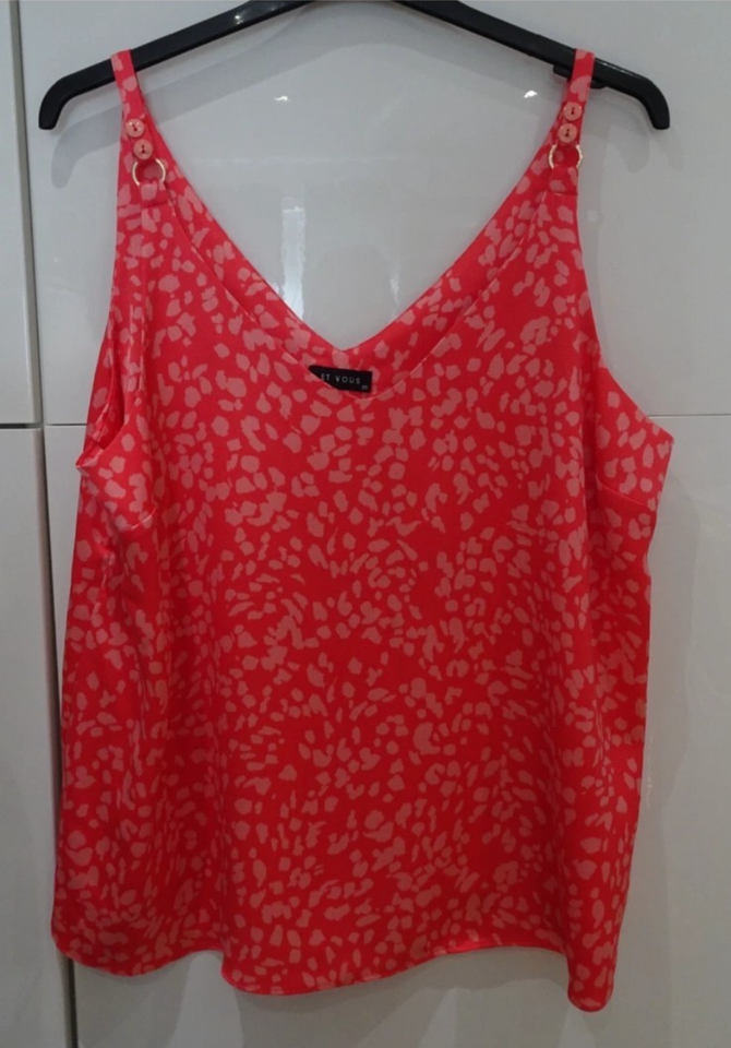 Matalan Et Vous Pink Animal Print Occasion Casual Vest Top Size 20 ...