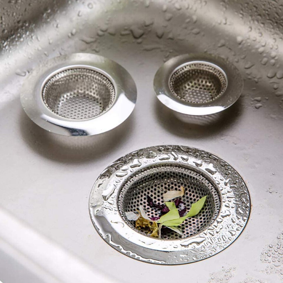 Kitchen Metal Sink Strainer Drain Plug Hole Basin Steel Hair Catcher ...