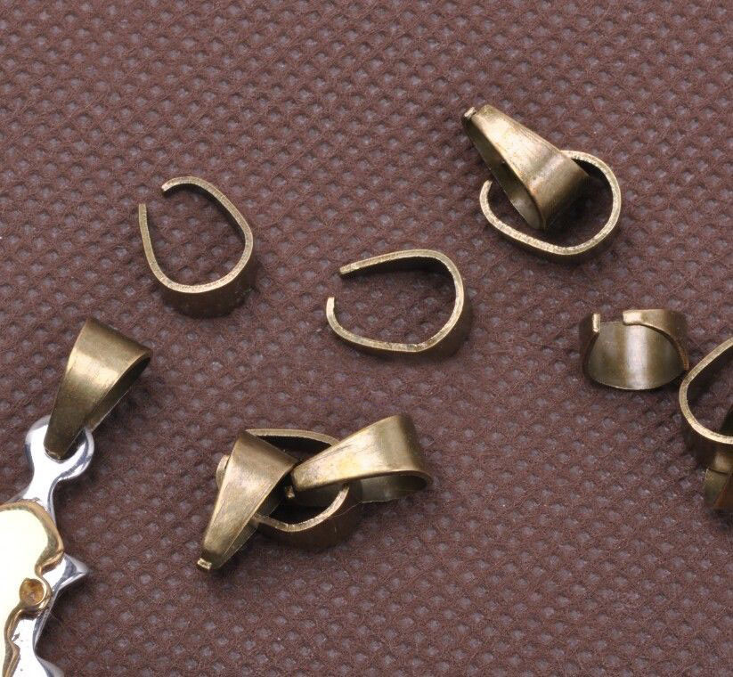 Pendant Pinch Clip Bail 8 Plated Colors 925 Sterling or Stainless 6 ...