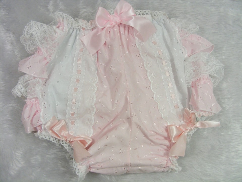 ADULT pink frilly BABY SISSY DIAPER COVER PANTIES W/PROOF | eBay UK