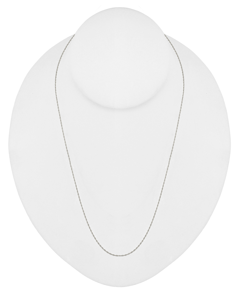 14K White Gold Rope Chain 1mm wide Pendant Necklace 16 18 20 22 24in ...