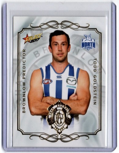 2017 Select Brownlow Predictor - Todd Goldstein #132/275 North ...