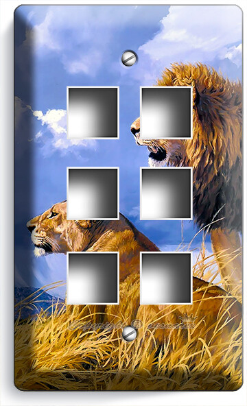 WILD AFRICAN LION AND LIONESS COUPLE LIGHT SWITCH OUTLET WALL PLATES ...