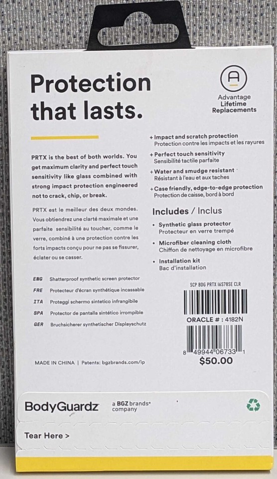 BodyGuardz PRTX Synthetic Glass Screen Protector-iPhone SE(2020-2022)/8 ...