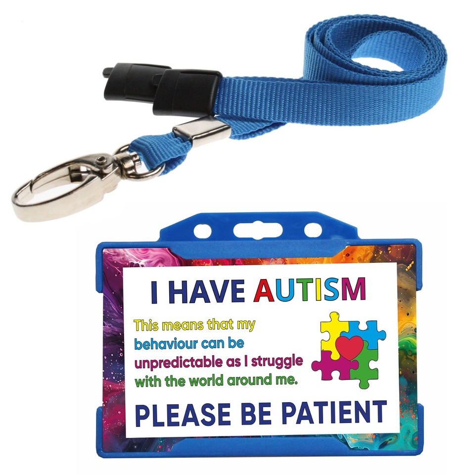 Autism Lanyard I Have Autism Card Badge Hidden Disability Badge Free ...