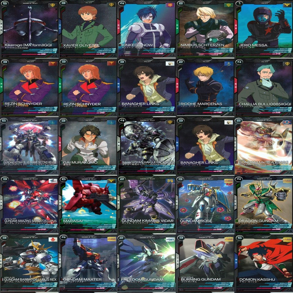 Gundam Arsenal Base Card Bulk Lot 162 Set Japan Bandai Holo Foil Rare M ...