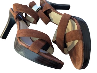 Apostrophe, Strappy Brown Suede Heel, Size 6.5 | eBay