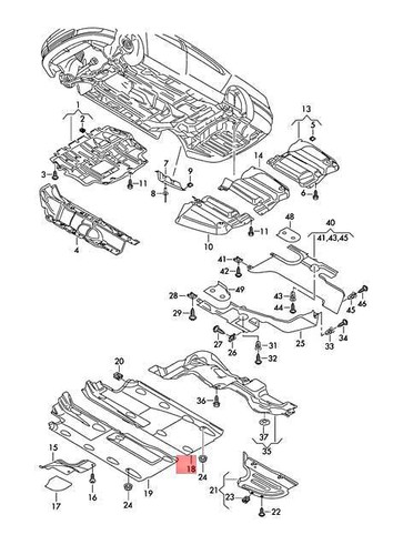 Genuine VW CC 358 Underbody Trim 3C8825201A | eBay