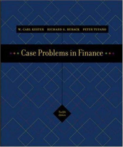 Case Problems in Finance with Excel Templates by Richard B. Ruback ...