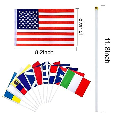 226 Countries International Flags of the World on Stick Small Mini ...