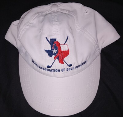 Texas Association Of Golf Coaches White Cap Hat Adjustable | eBay