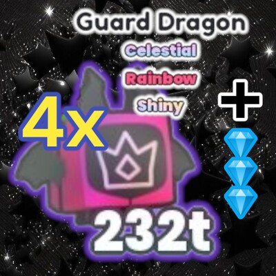 Pet Simulator 99. 4x Shiny Rainbow Guard Dragon + 3 Million Diamonds ...
