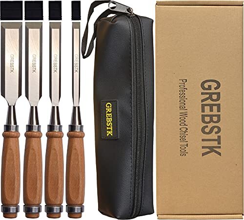 4 Piece Wood Chisel Set Sturdy CR-V Steel Chisel Beech Handle ...