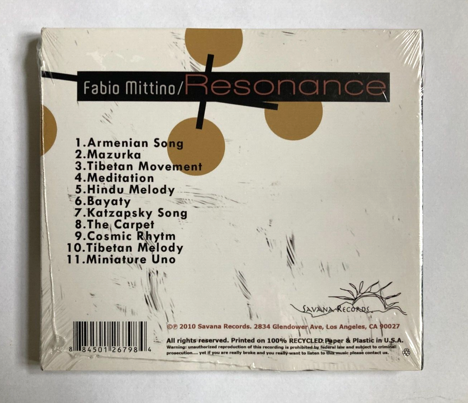 Fabio Mittino Resonance CD - Savana Records - 2010 New & Sealed ...
