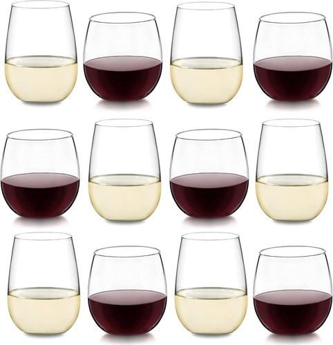 Libbey Stemless 12-Piece Red & White Wine Glass Party Set | eBay