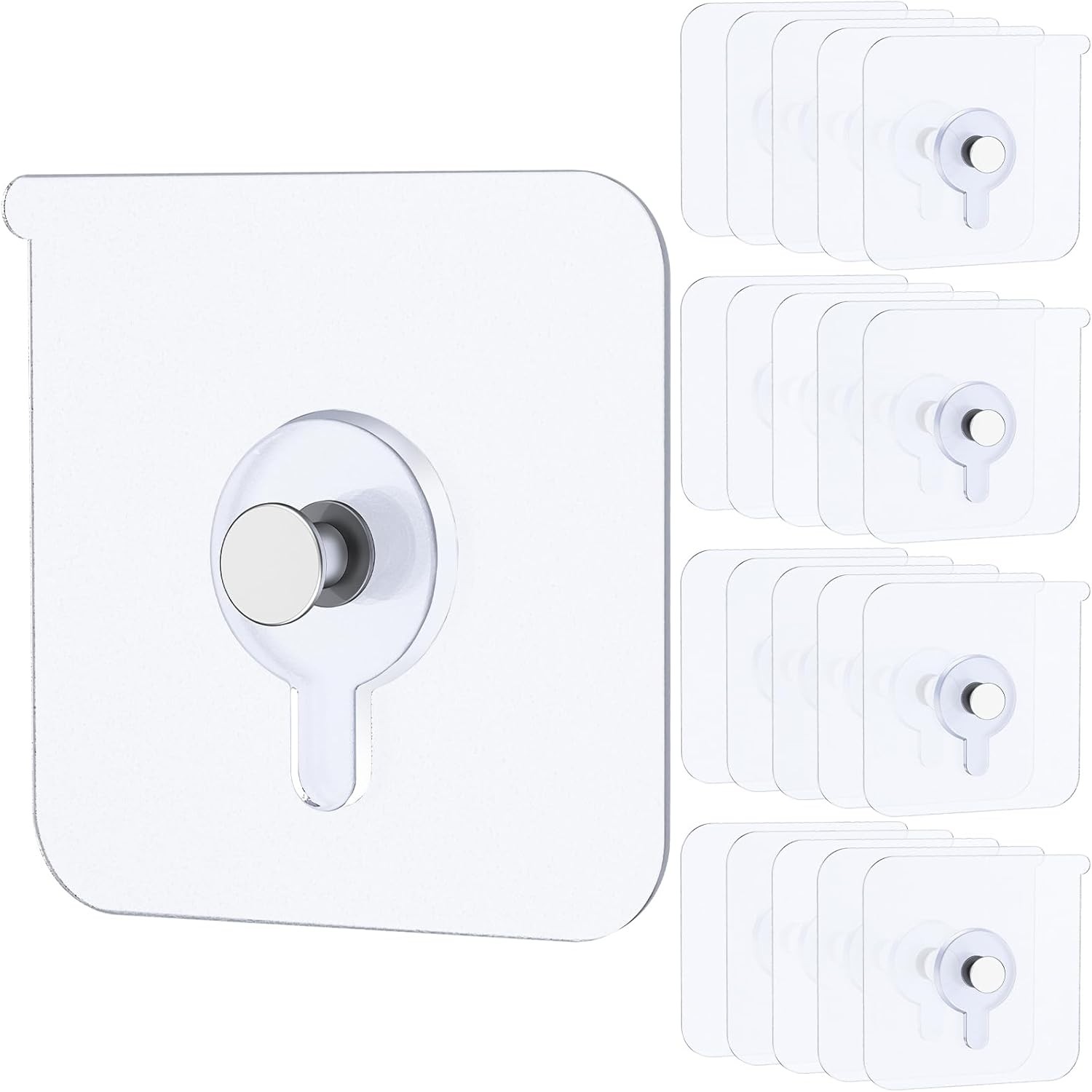 20 Pcs Heavy Duty Adhesive Picture Hooks 20 lbs No Drill Wall Hangers ...