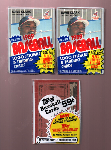 two unopened 1989 Fleer MLB Baseball cello packs - 36 cards per pack | eBay