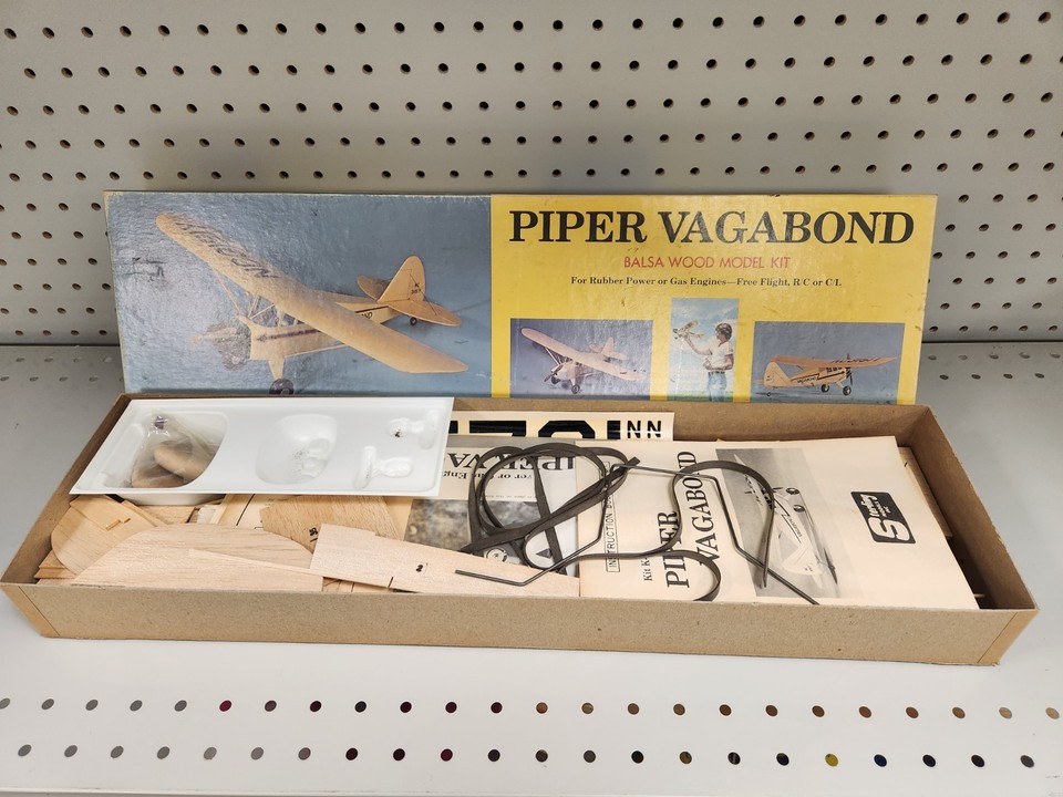 Vintage Sterling Models PIPER Vagabond Balsa Wood Model Kit K7 Wing 33 ...