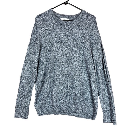 Hawker Rye Mens Sweater Gray Crewneck Cotton Cashmere Blend Speckled ...