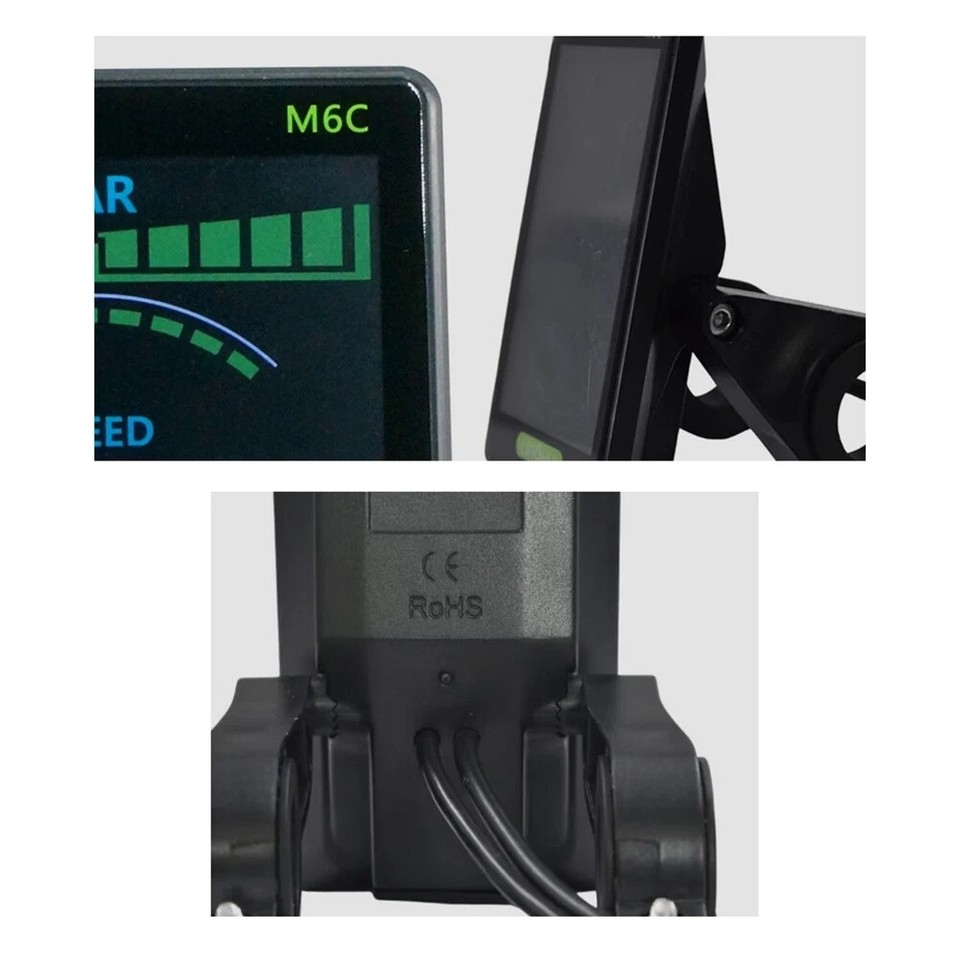 EBike 24V 36V 48V 52V 60V M6C Colour LCD Display Power Speed Meter ...