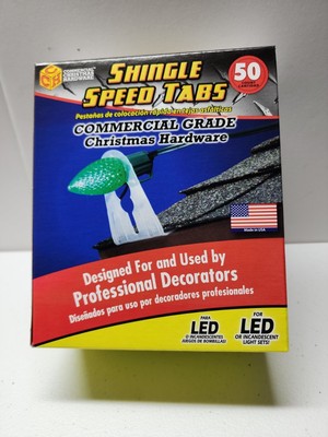 Shingle Speed Tabs Commercial Grade 50ct For LED & Incandescent Lights ...