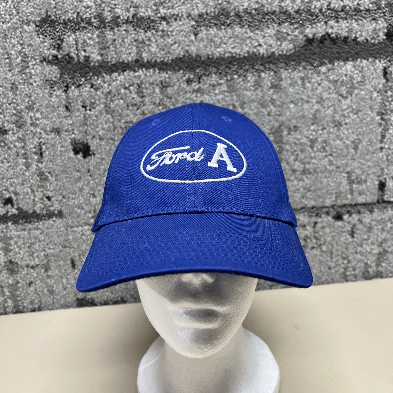 FORD A LOGO HAT SOLID BLUE ADJUSTABLE CLASSIC BUILT TOUGH TRUCK RACING ...