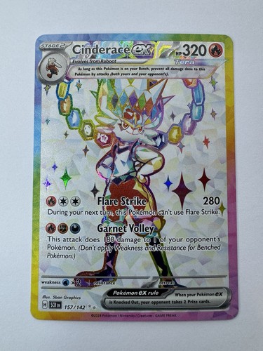 Pokemon - Cinderace ex - 157/142 - Full Art Ultra Rare - Scarlet ...