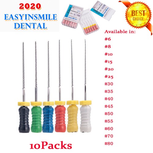 10Pack Dental K Files Endodontic Root Canal Endo K-FILES Stainless Hand ...
