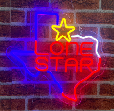 Custom 17"x17" for New Texas Lone Star Neon Sign LED Neon Light Sign US ...