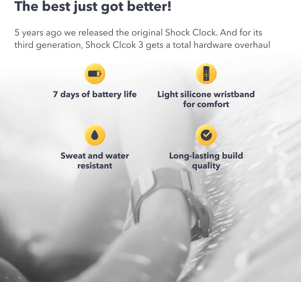 Shock Clock 3 3rd Generation – Shock Yourself Awake – Silent Alarm ...