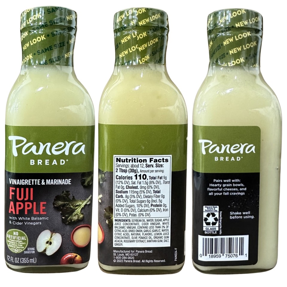 Fuji Apple Vinaigrette Salad Dressing & Marinade by Panera | 12 Ounce ...