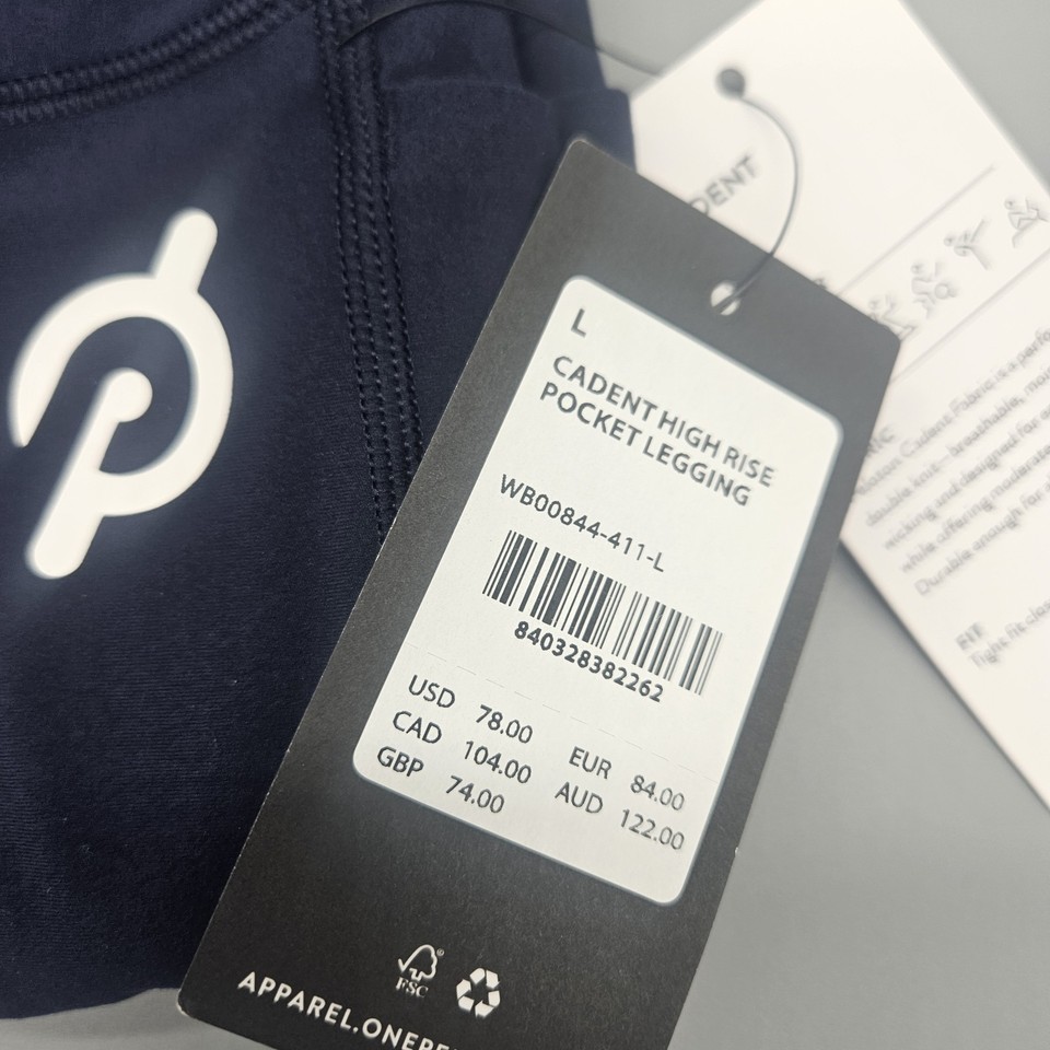 NEW Peloton Cadent High Rise Pocket Legging Navy Blue Womens Large NWT ...