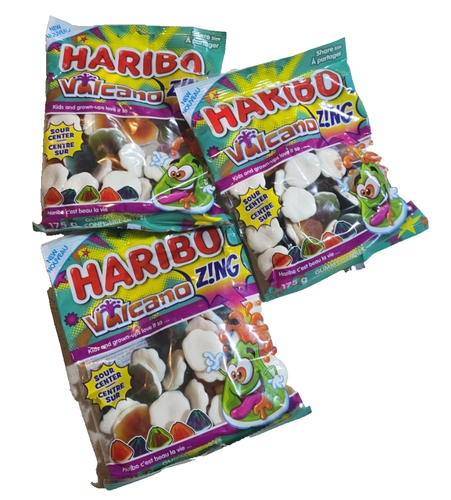 Haribo Brand Z!NG Vulcano Sour Gummy Bear Soft Candy 175gx3 PACK FRESH ...