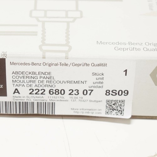 NEW MB S W222 CENTRAL CONSOLE REAR BOTTOM COVER MOLDING A22268023078509 ...