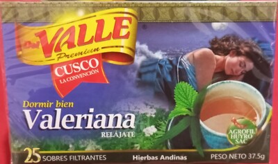 Del Valle Valeriana Tea 25 Bags. 100% Natural Premium Cusco - Peru 37 ...
