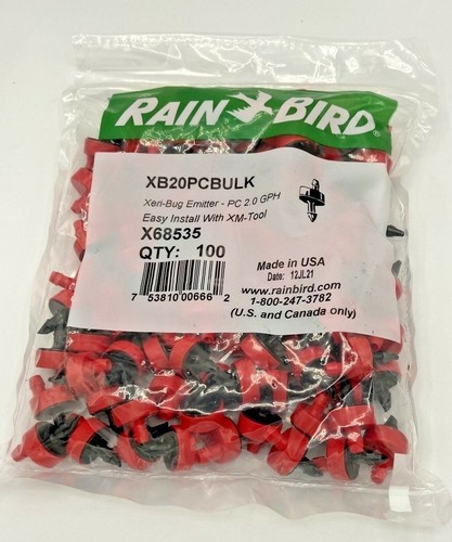 Rain Bird Drip Line Micro Irrigation Drip Emitter - 100 pc Bag 0.5, 1 ...