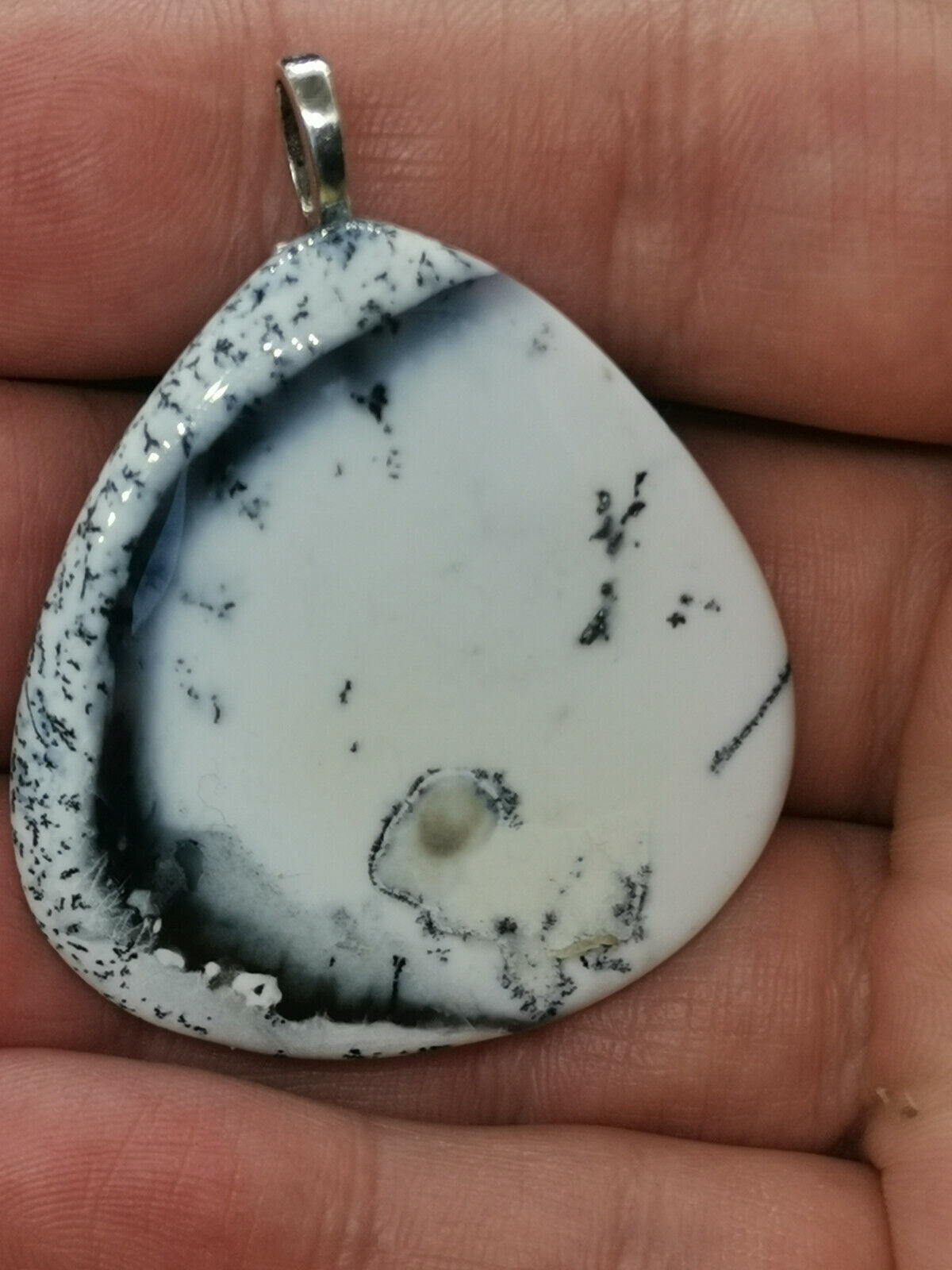 Genuine Dendritic opal Pearl Cabochon Gemstone Pendant Natural Chakra Healing | eBay