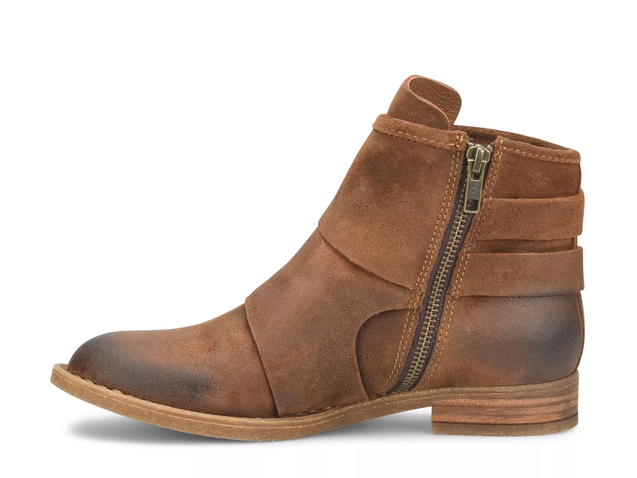 Born Moraga Casual Ankle Riding Double Buckle Boots Bootie Distressed ...
