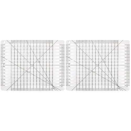 2 Count Cutting Ruler Tailor Seam Sewing Rulers Rectangle Shape ...