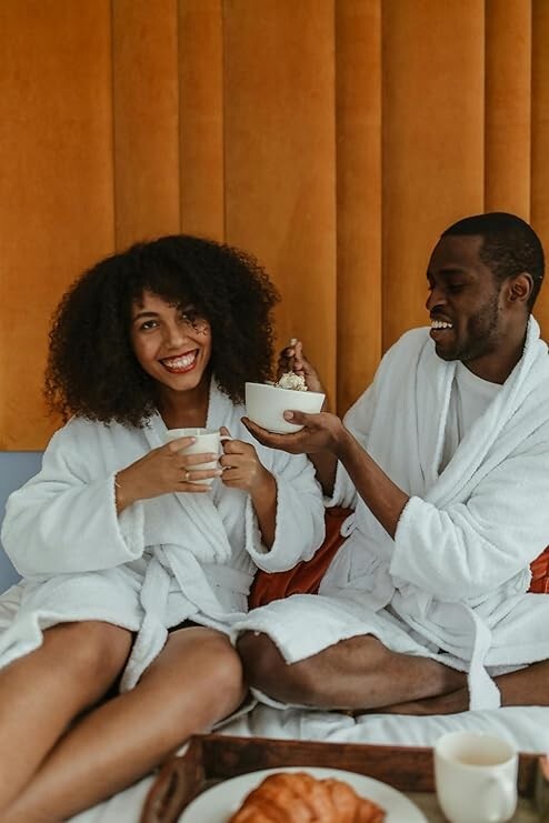 Gift Hub - Egyptian Cotton Bath Robe, Plain Dressing Gown for Men's and ...