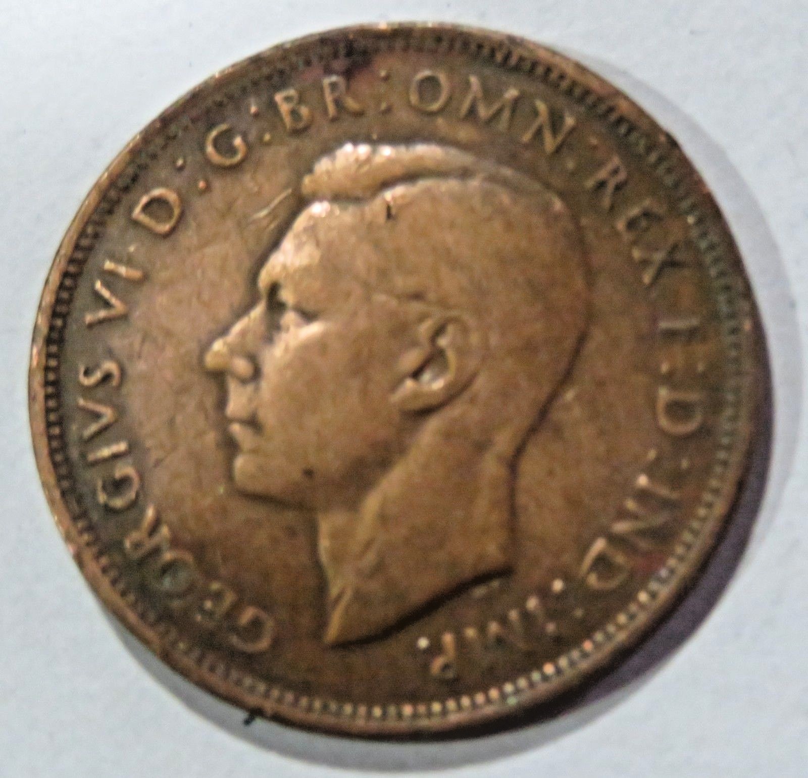 1945 united kingdom half penny George VI with 'IND:IMP' CIRCULATED ...