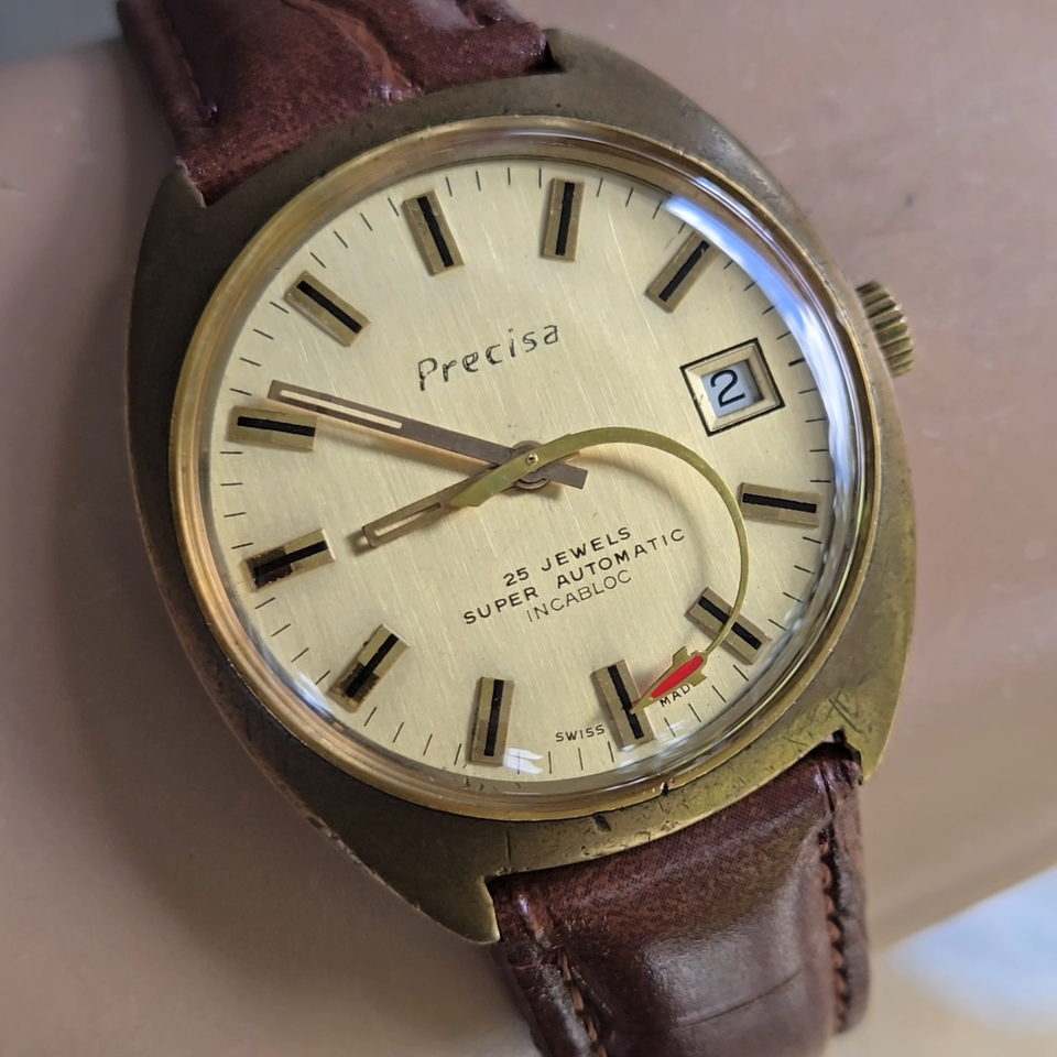 Vintage Precisa men's automatic watch Rocket second hand ETA 2783 ...