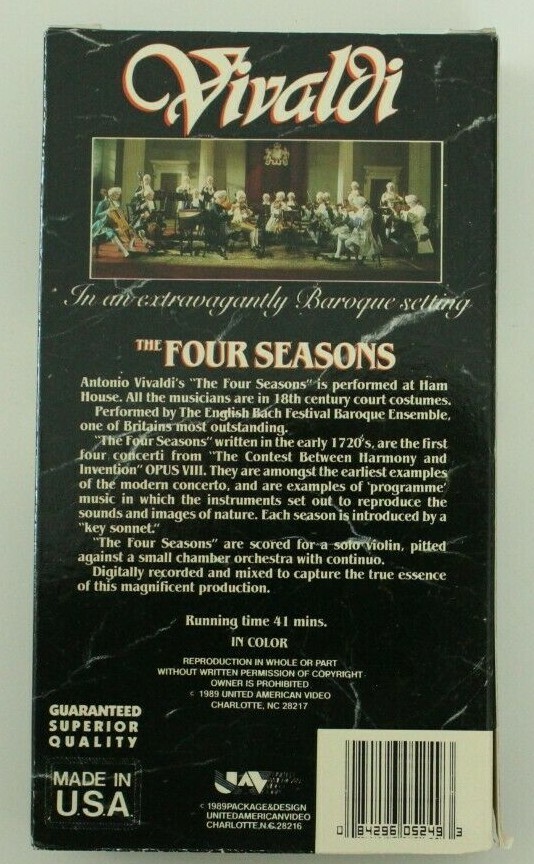 Vivaldi - The Four Seasons (VHS 1989)Rare*** 84296052493| eBay