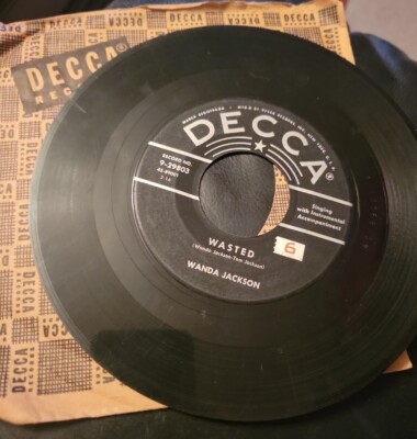 50s Chick Hillbilly Bopper 45 WANDA JACKSON Wasted / I Cried Again ...