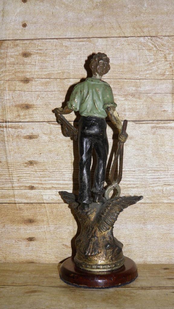 Vintage Hand-Painted Spelter Blacksmith Figure With Tools Stood on ...